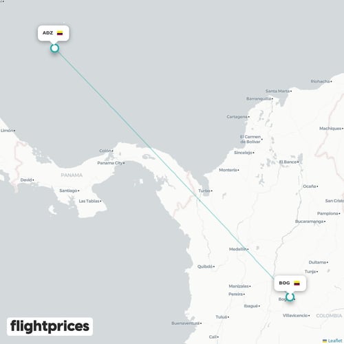Bogotá (BOG) to San Andrés (ADZ) flight prices | flightprices.com