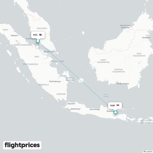 Kuala Lumpur (KUL) to Surabaya (SUB) flight prices | flightprices.com