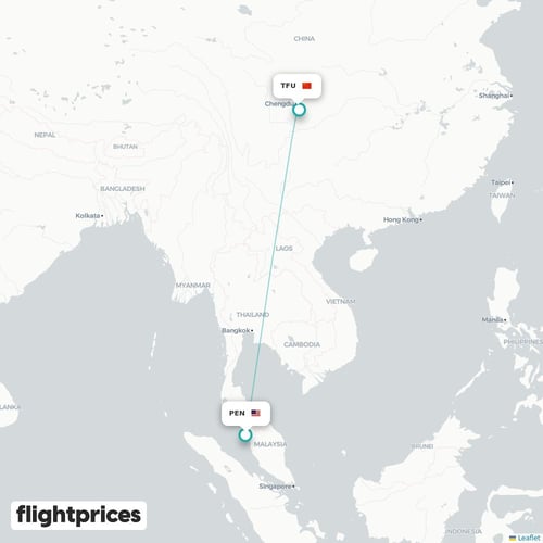 Penang (PEN) to Chengdu (TFU) flight prices | flightprices.com