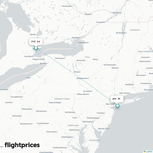 Toronto (YYZ) to New York (JFK) flight prices | flightprices.com