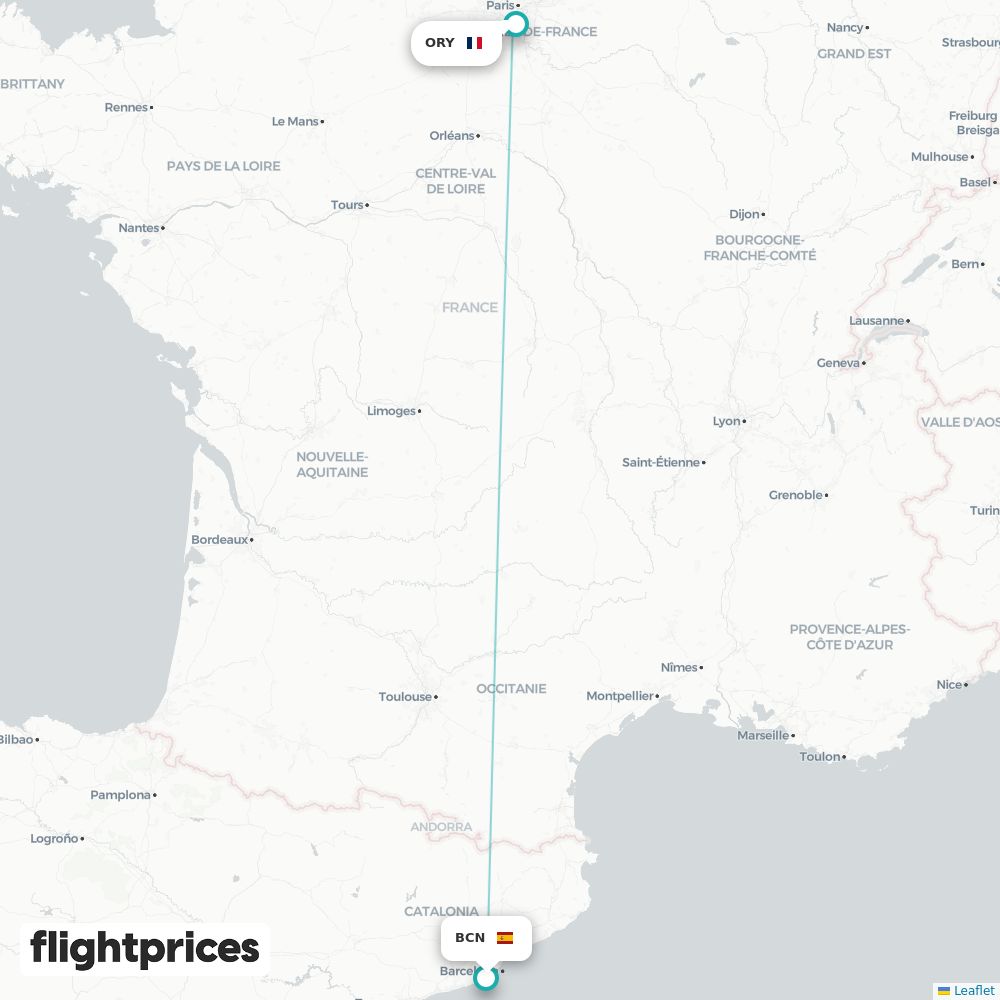Barcelona (BCN) to Paris (ORY) flight prices | flightprices.com