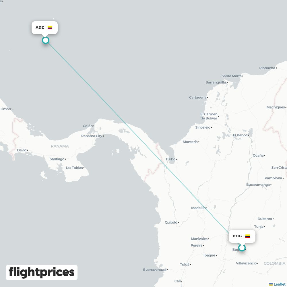 Bogotá (BOG) to San Andrés (ADZ) flight prices | flightprices.com